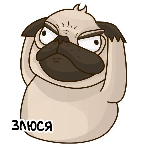 “Mops Lutik” stickers set for Telegram