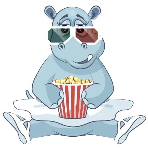 “Little Hippo” stickers set for Telegram