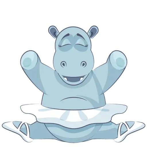 “Little Hippo” stickers set for Telegram