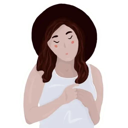 “Hat girl” stickers set for Telegram