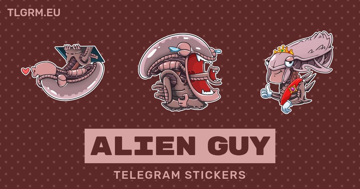 “Alien Guy” stickers set for Telegram