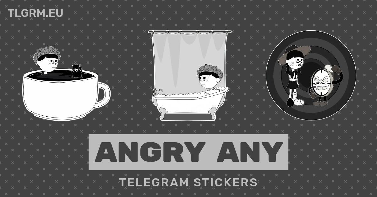 “Angry Any” animated sticker set for Telegram