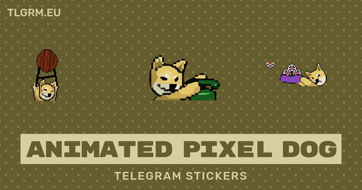 “Animated Pixel Dog” animated sticker set for Telegram
