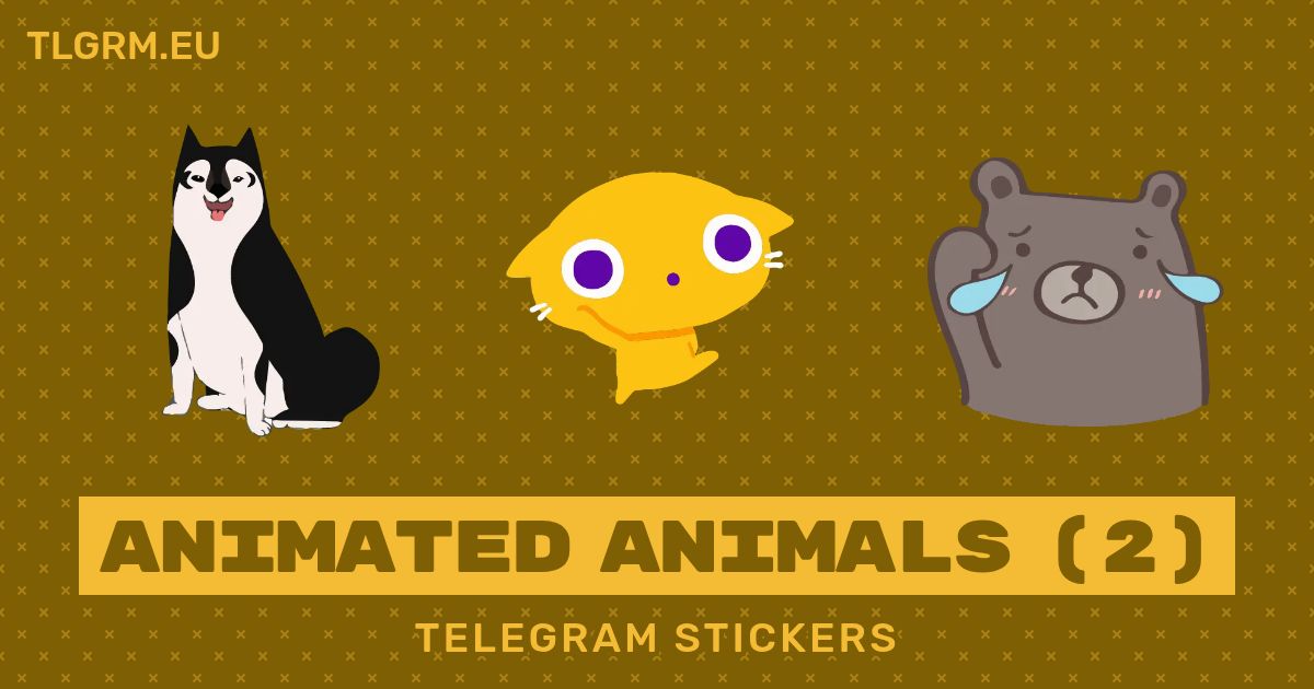 “Animated Animals (2)” animated sticker set for Telegram