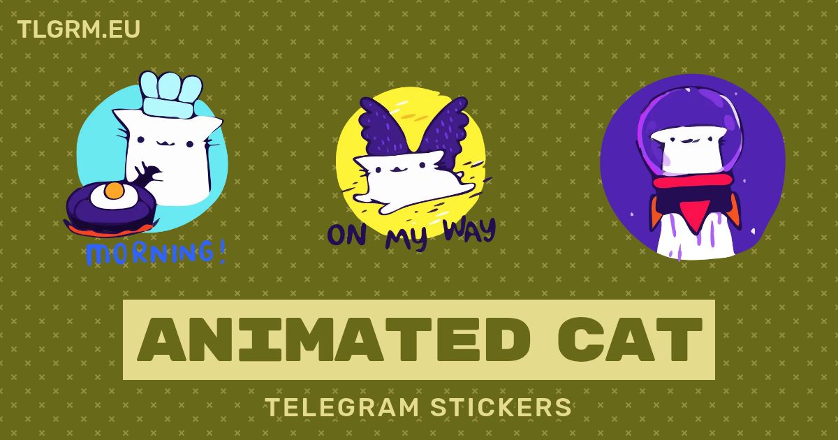 “Animated Cat” animated sticker set for Telegram