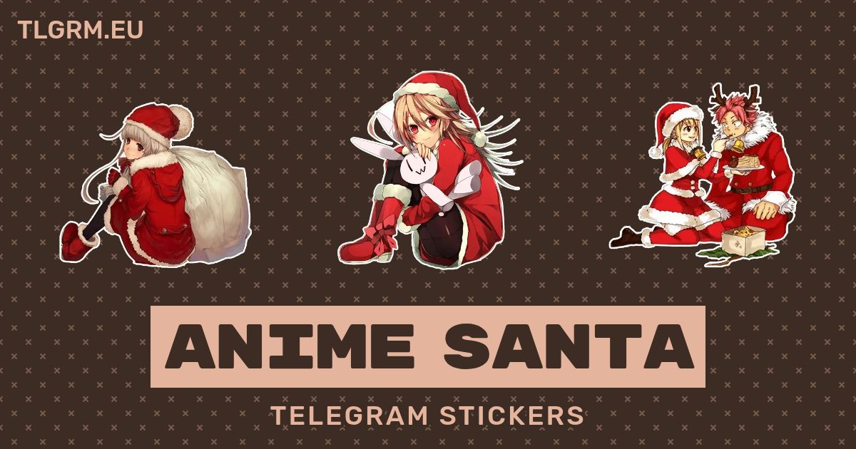 “Anime Santa” stickers set for Telegram