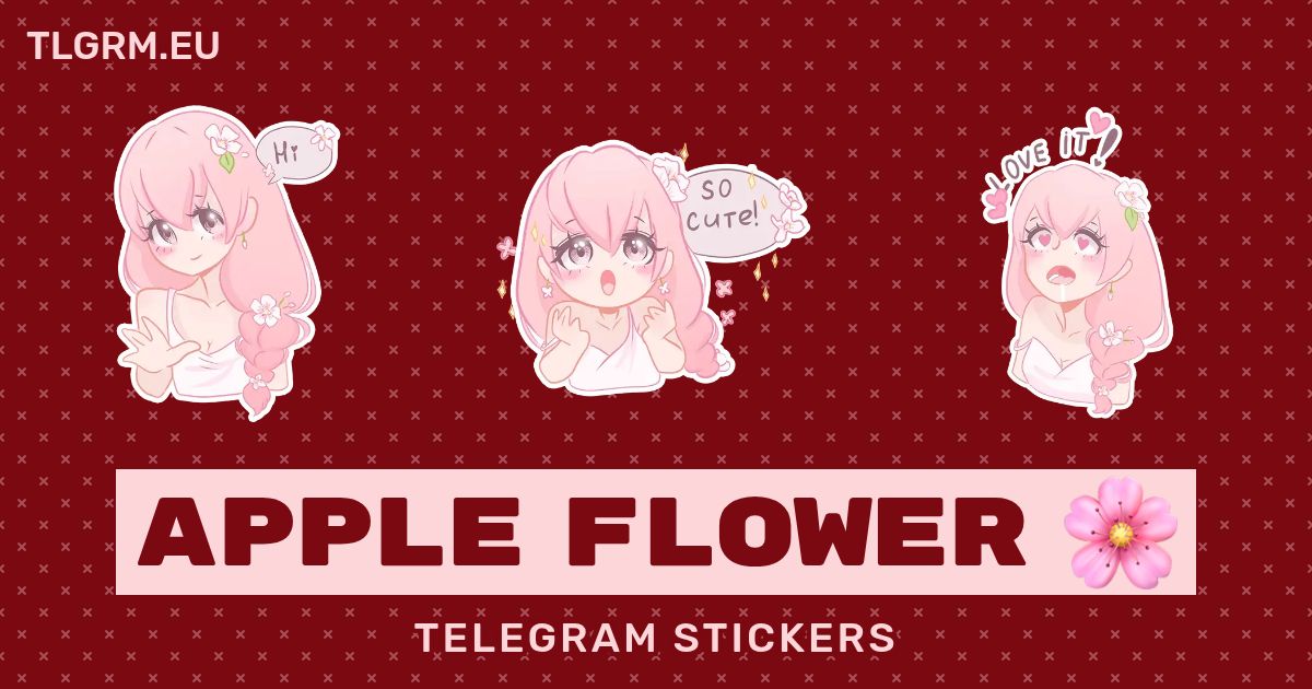 “Apple flower 🌸” stickers set for Telegram