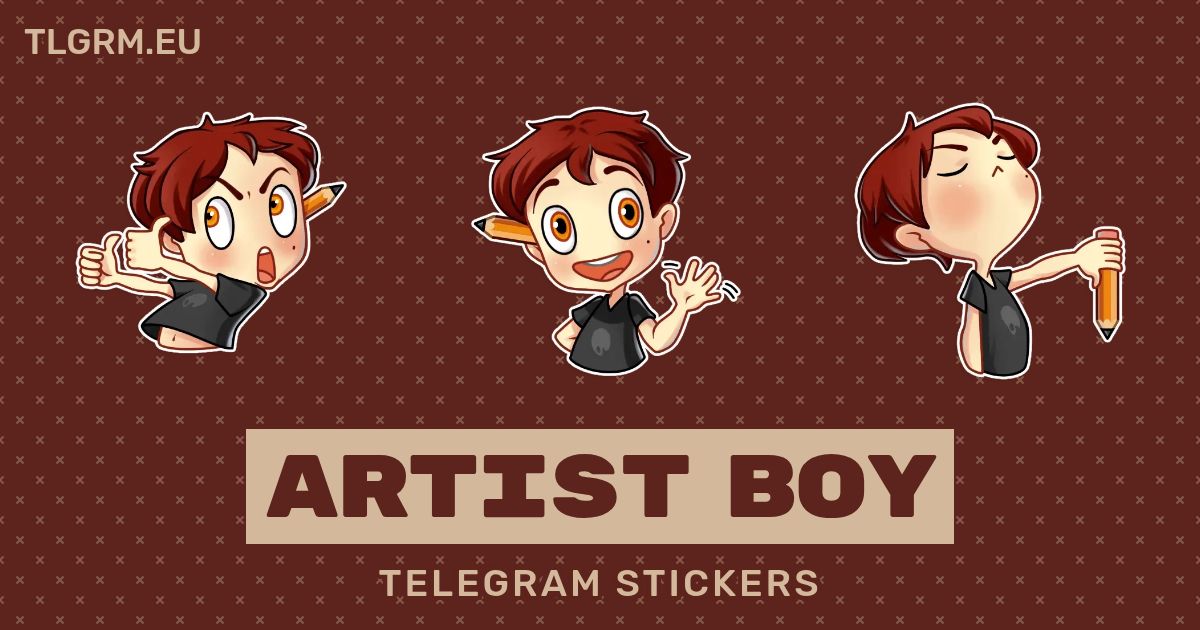 “Artist Boy” stickers set for Telegram