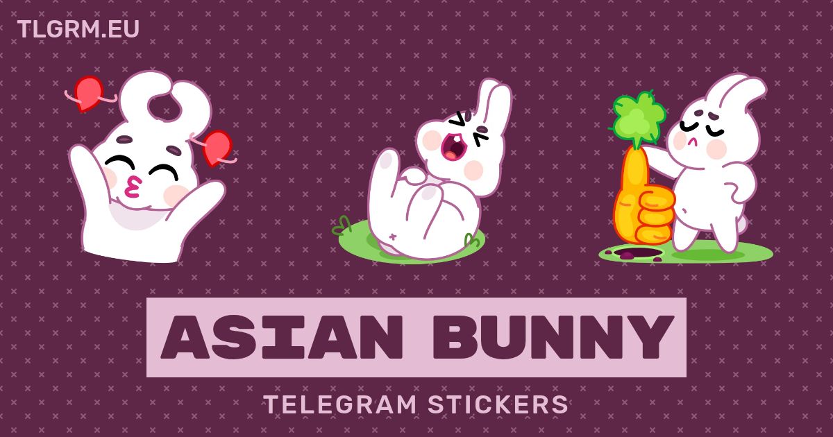 “Asian Bunny” animated sticker set for Telegram