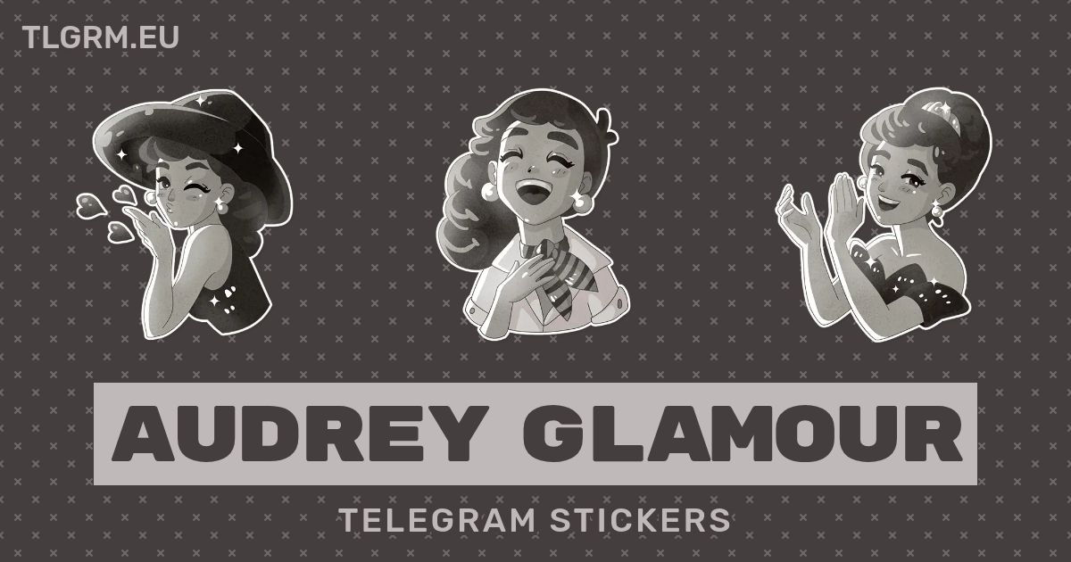 “Audrey Glamour” stickers set for Telegram