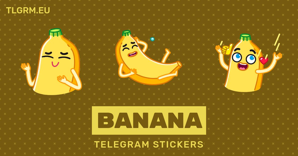 “Banana” animated sticker set for Telegram