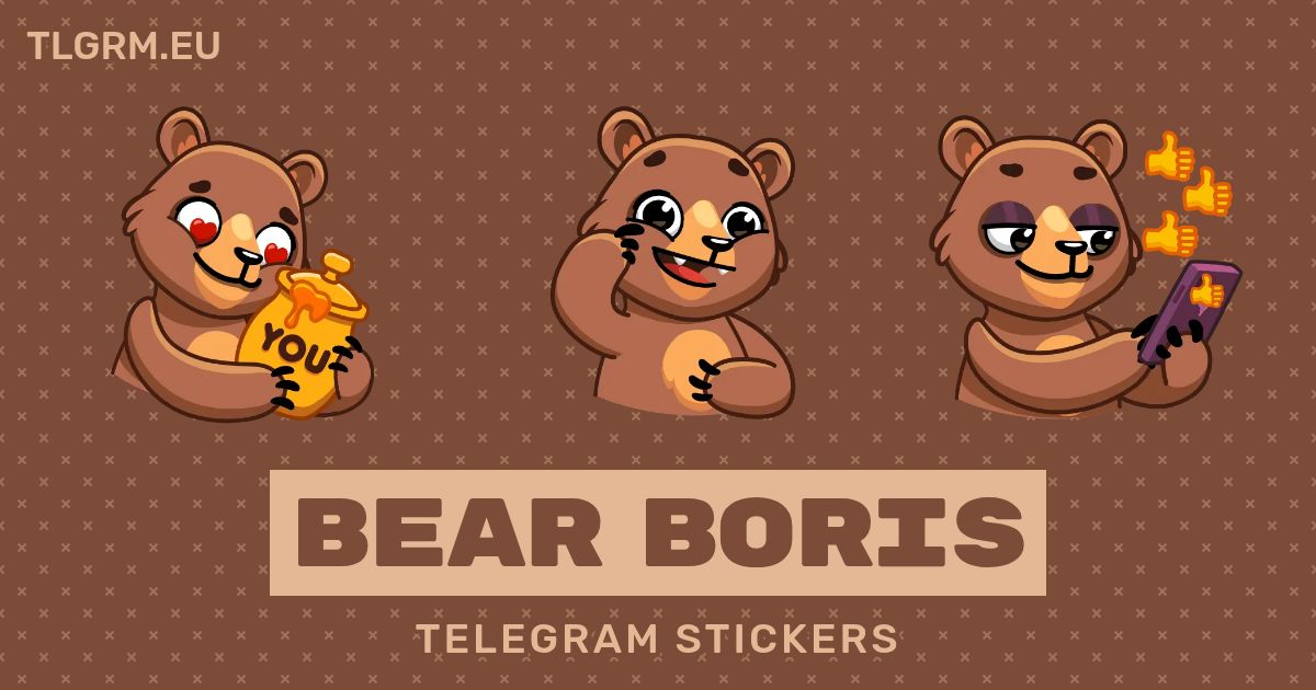 “Bear Boris” animated sticker set for Telegram