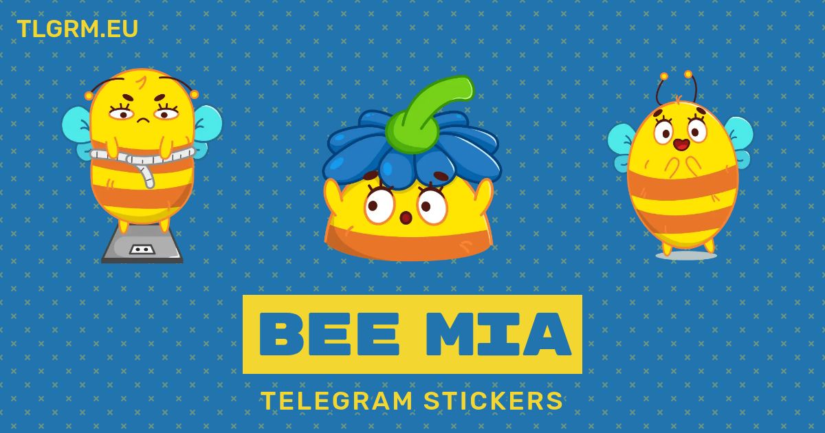 “Bee Mia” animated sticker set for Telegram