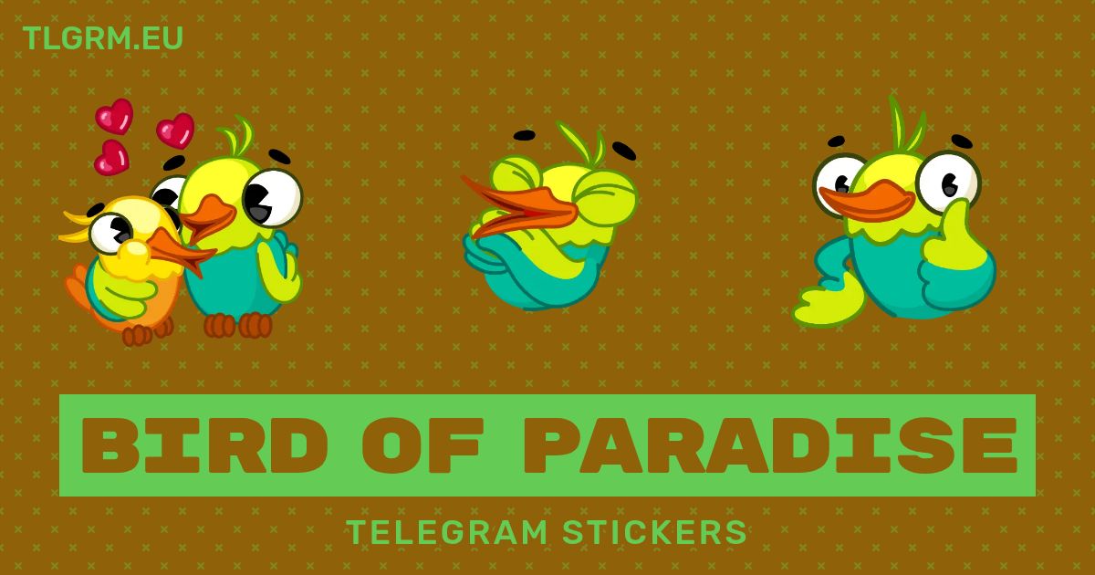 “Bird of Paradise” animated sticker set for Telegram