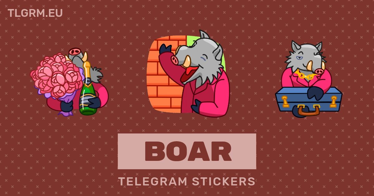 “Boar” animated sticker set for Telegram