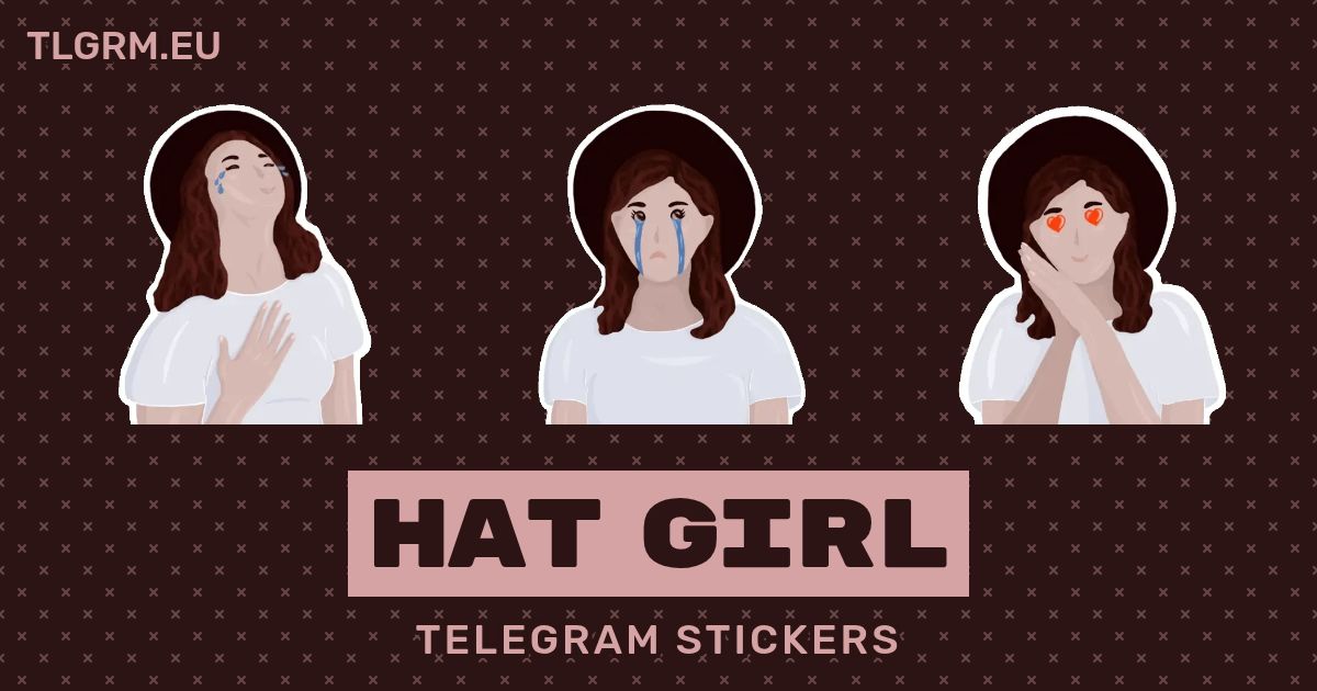 “Hat girl” stickers set for Telegram