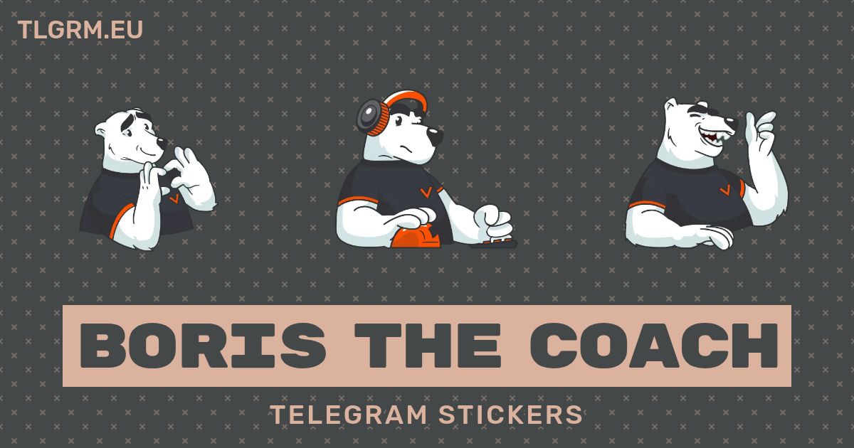 “Boris the Coach” animated sticker set for Telegram