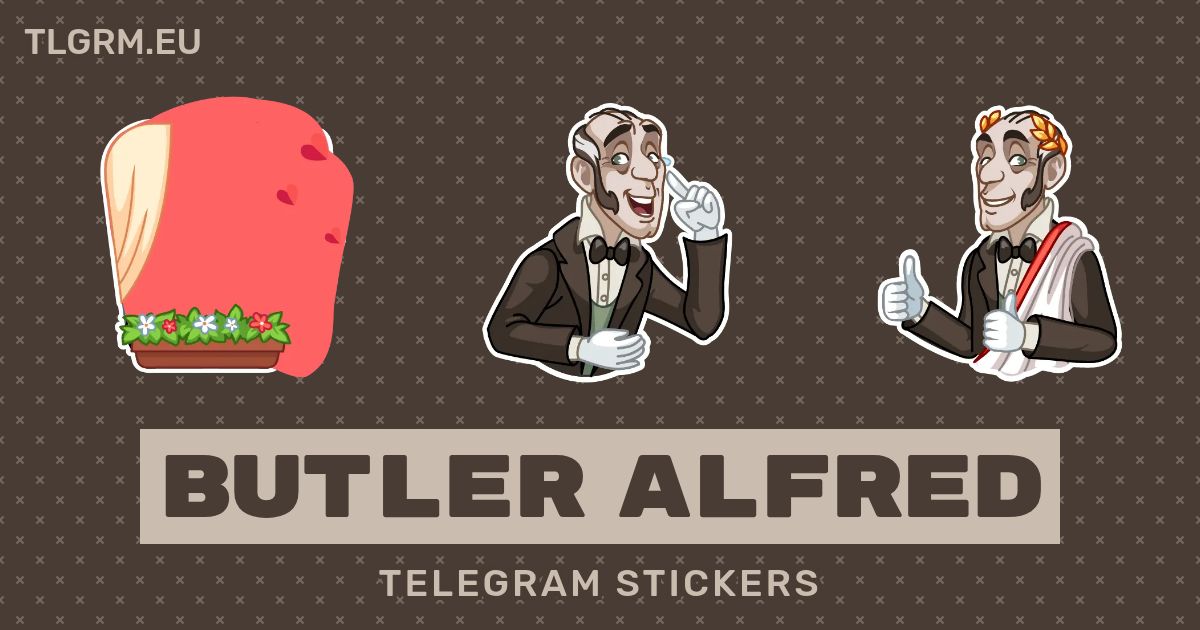 “Butler Alfred” animated sticker set for Telegram