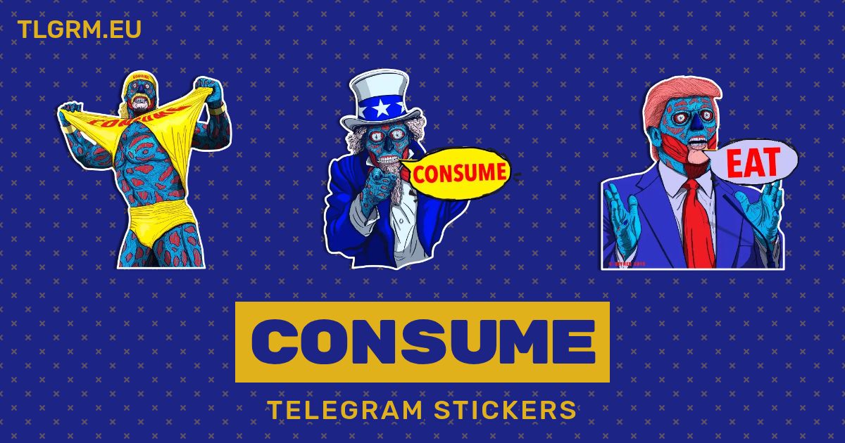 “CONSUME” stickers set for Telegram