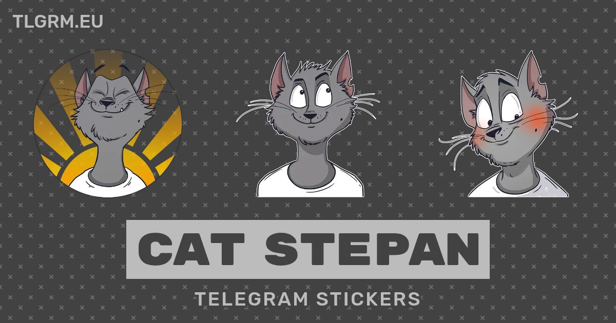 “Cat Stepan” stickers set for Telegram
