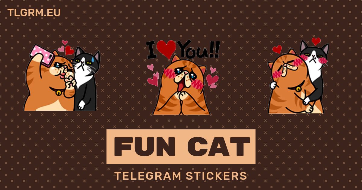 “Fun Cat” stickers set for Telegram