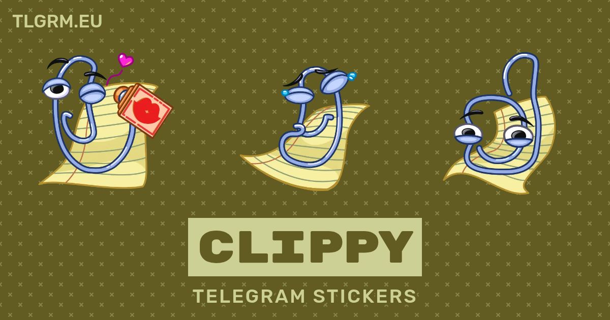 “Clippy” animated sticker set for Telegram