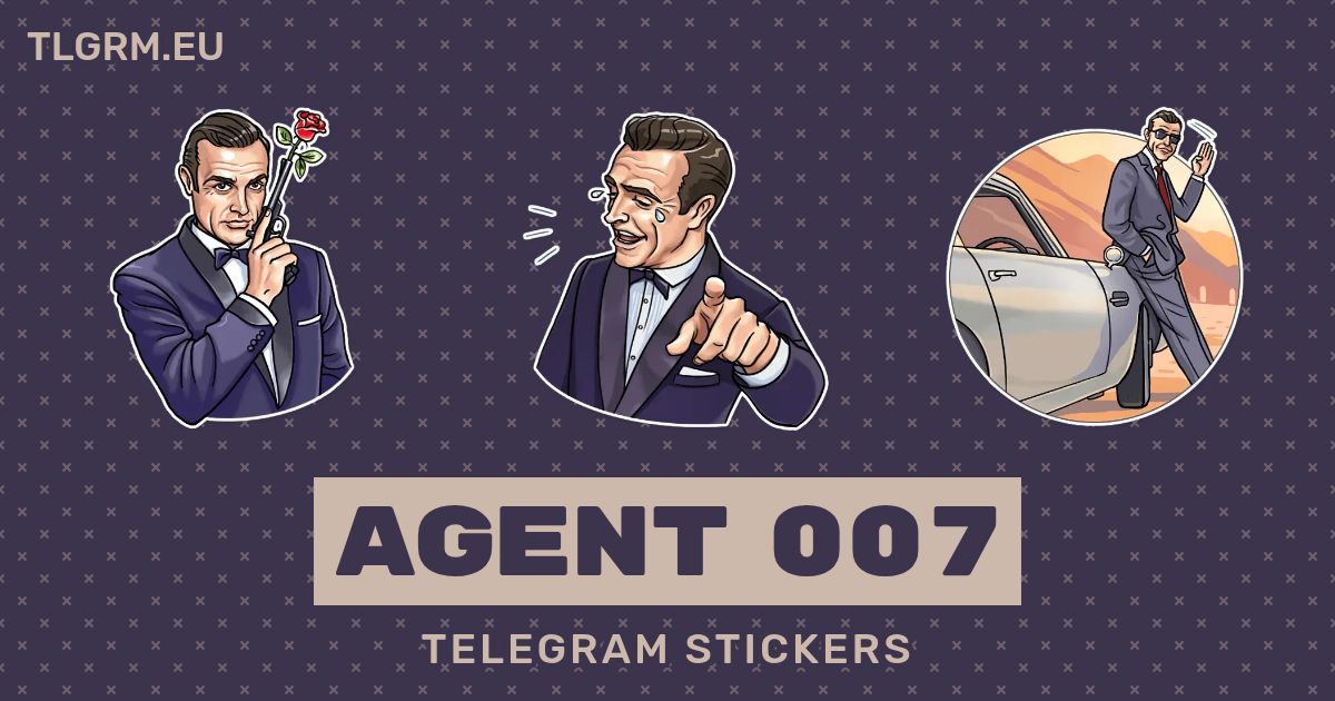 “Agent 007” stickers set for Telegram