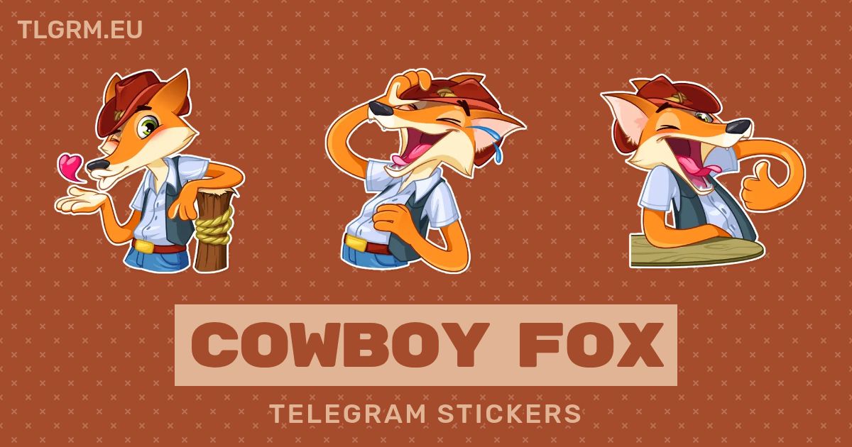 “Cowboy Fox” stickers set for Telegram