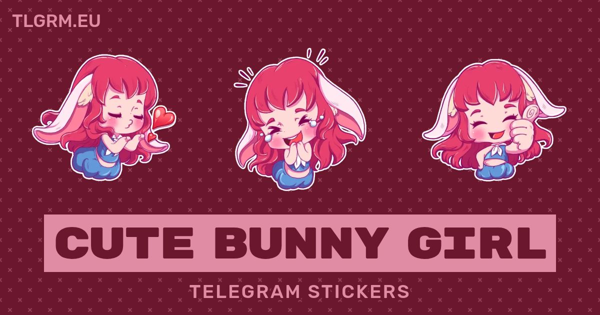 “Cute Bunny Girl” stickers set for Telegram