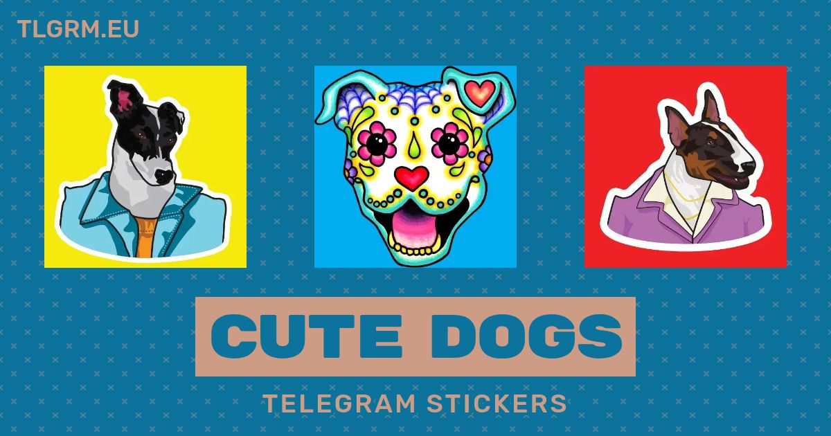 “Cute Dogs” stickers set for Telegram