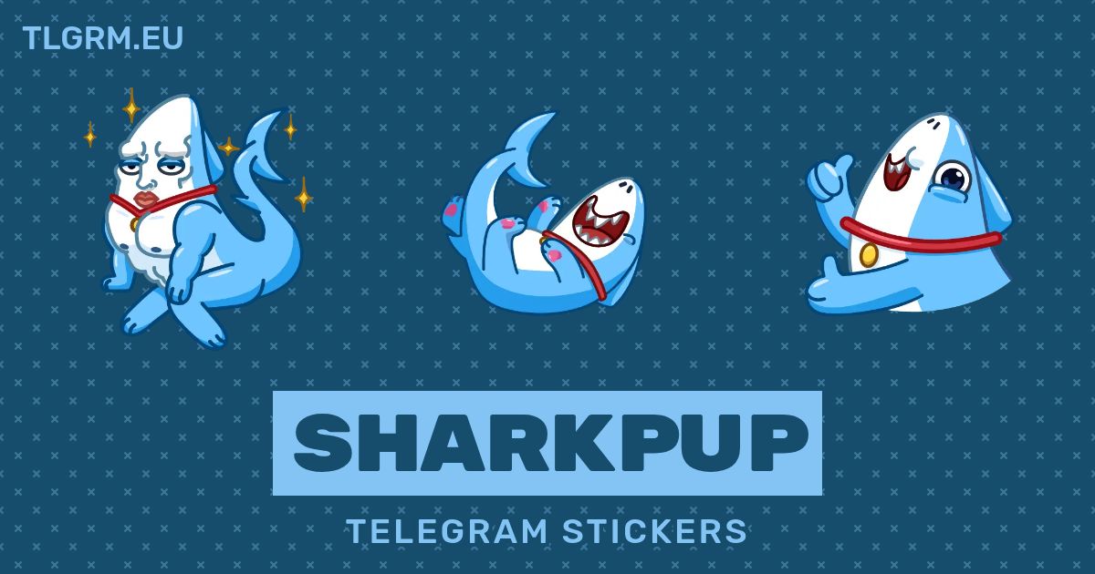 “Sharkpup” animated sticker set for Telegram