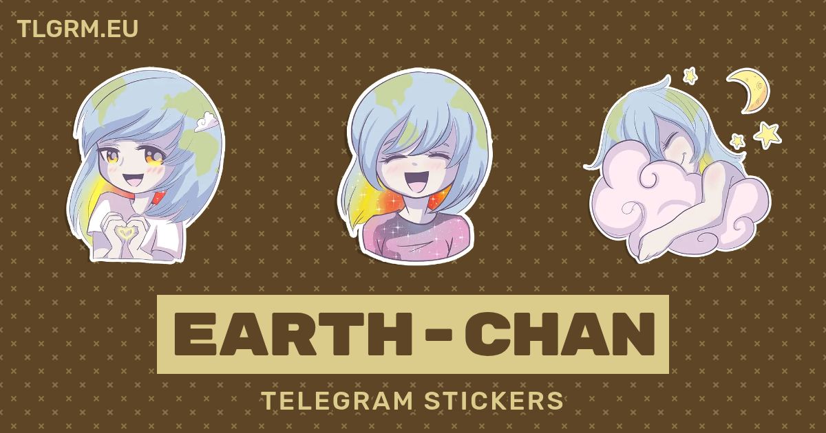 “Earth-chan” stickers set for Telegram