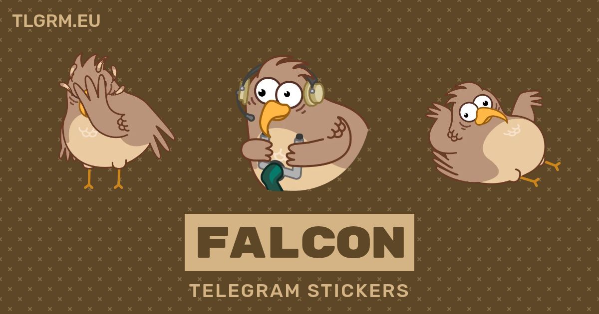 “Falcon” animated sticker set for Telegram