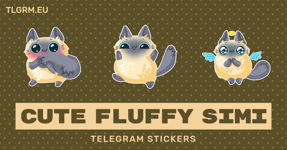 “Cute fluffy Simi” stickers set for Telegram