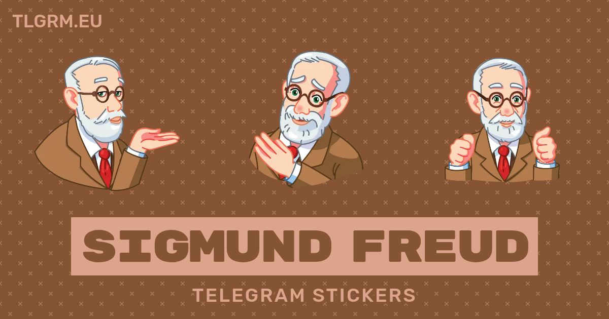“Sigmund Freud” animated sticker set for Telegram
