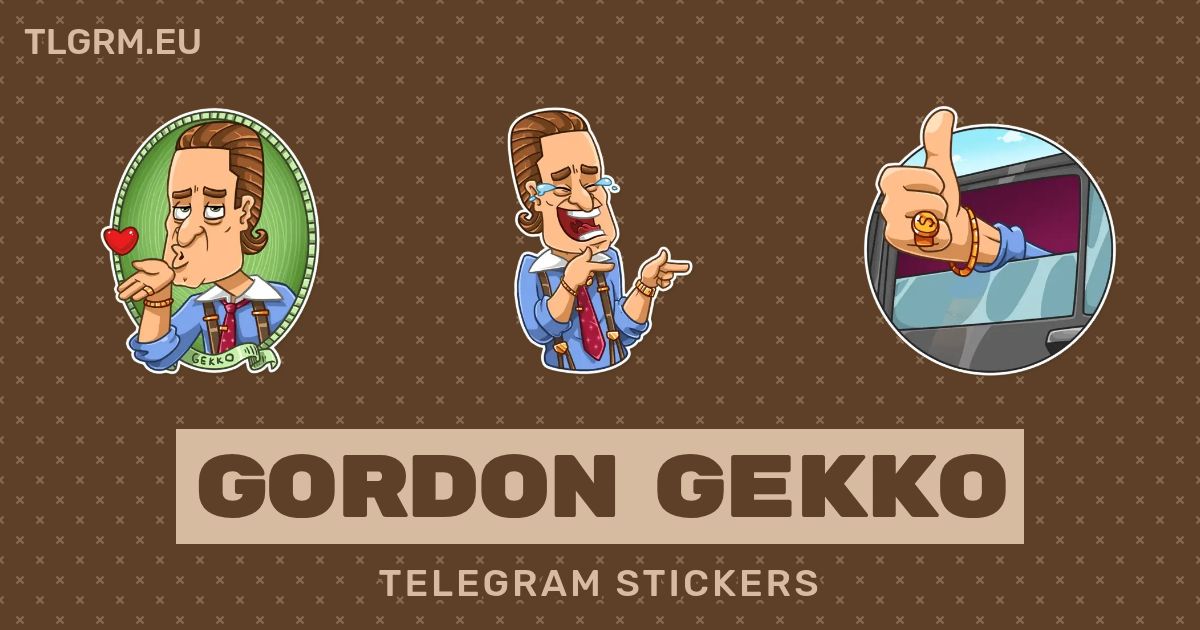 “Gordon Gekko” stickers set for Telegram