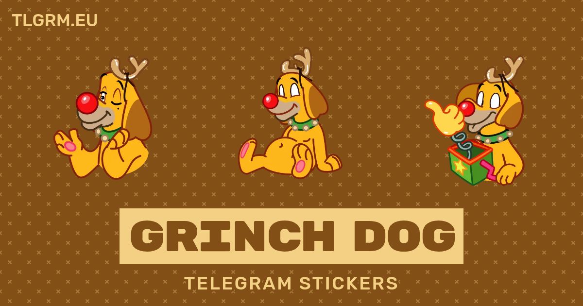 “Grinch Dog” animated sticker set for Telegram