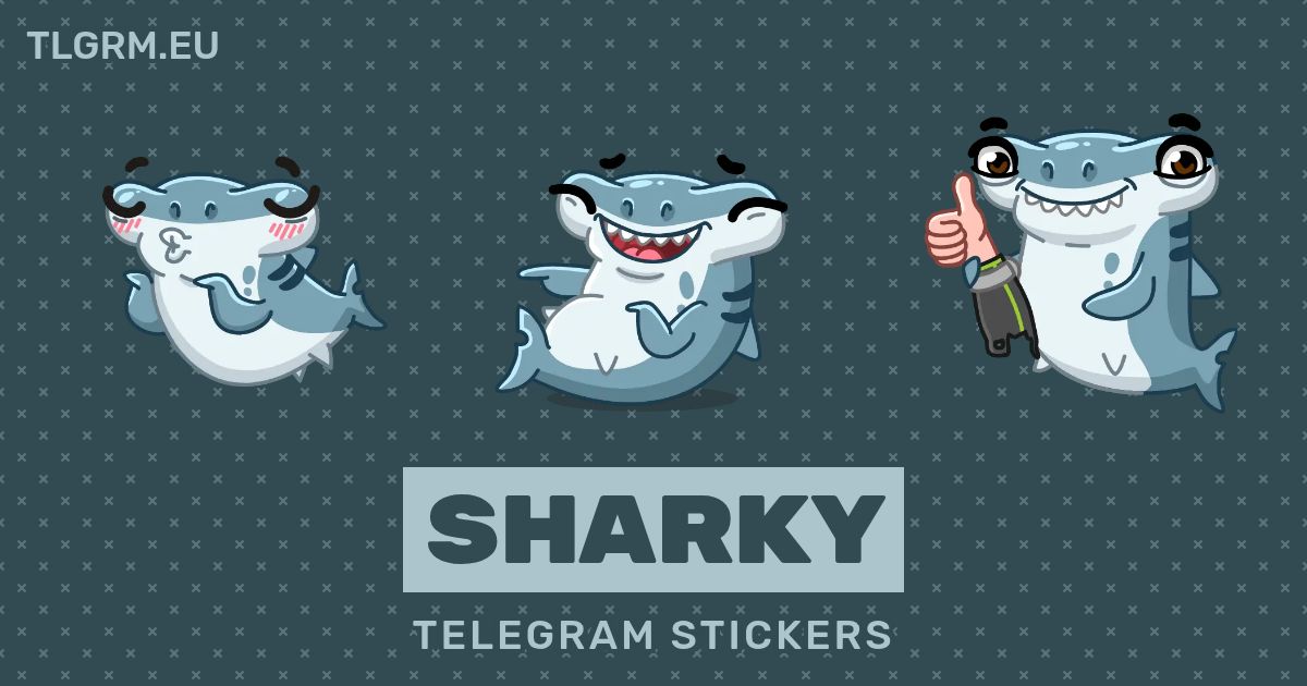 “Sharky” animated sticker set for Telegram