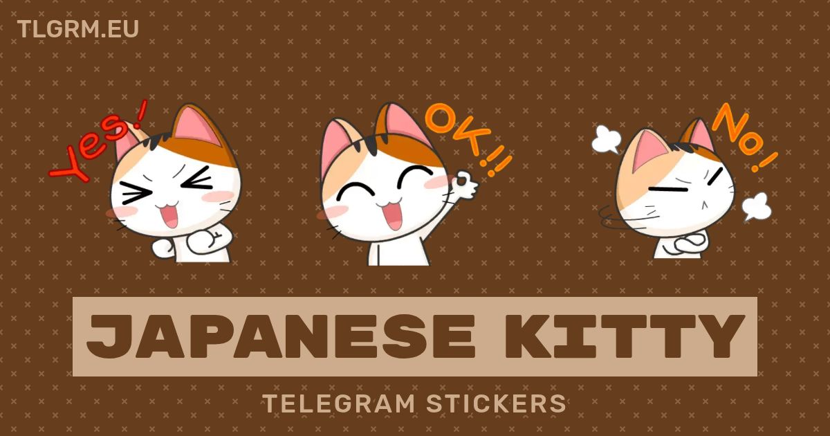 “Japanese Kitty” stickers set for Telegram