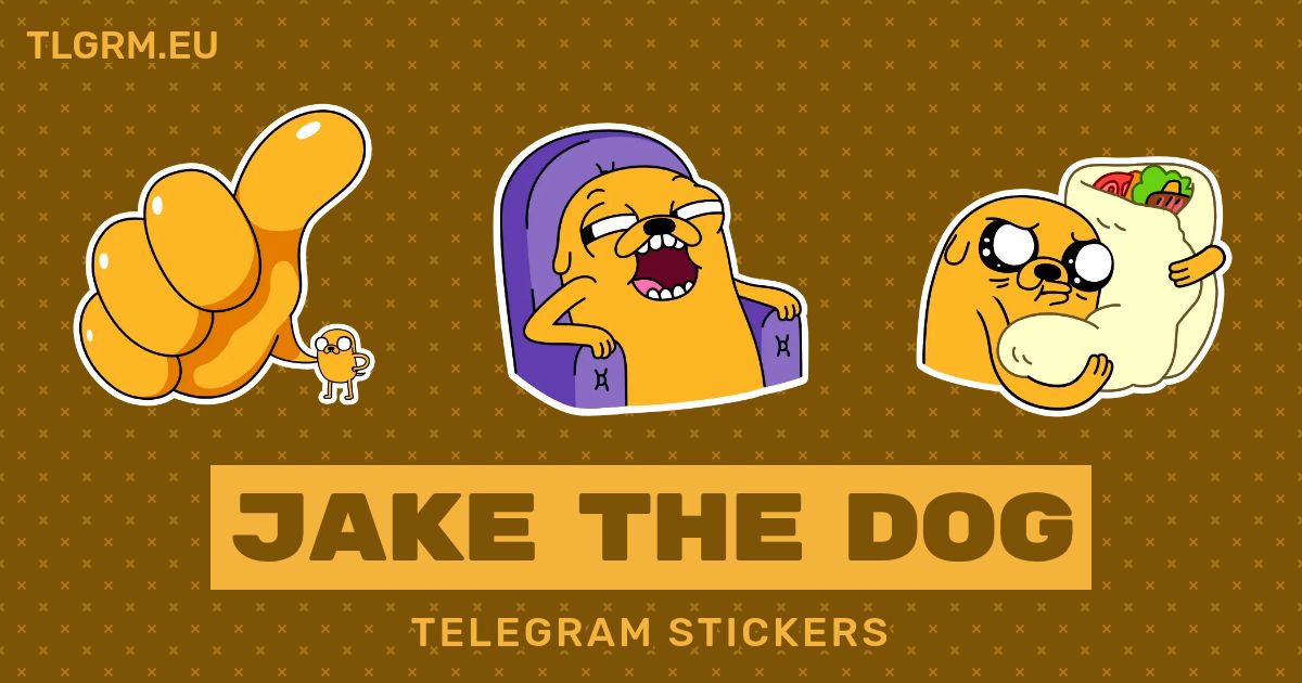 “Jake The Dog” animated sticker set for Telegram