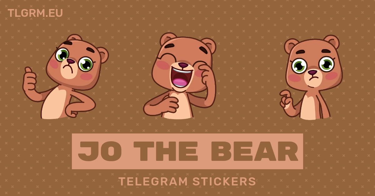 “Jo The Bear” animated sticker set for Telegram