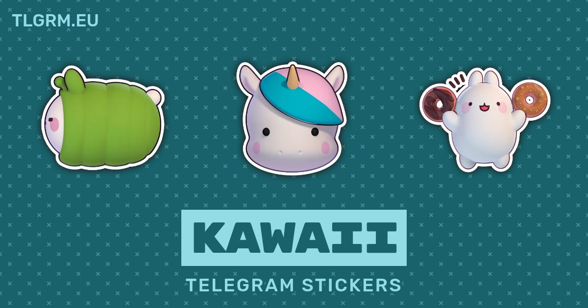 “Kawaii” stickers set for Telegram