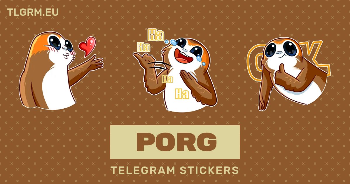 “Porg” stickers set for Telegram