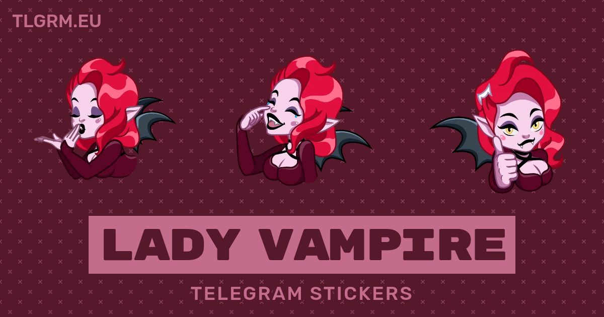 “Lady Vampire” animated sticker set for Telegram