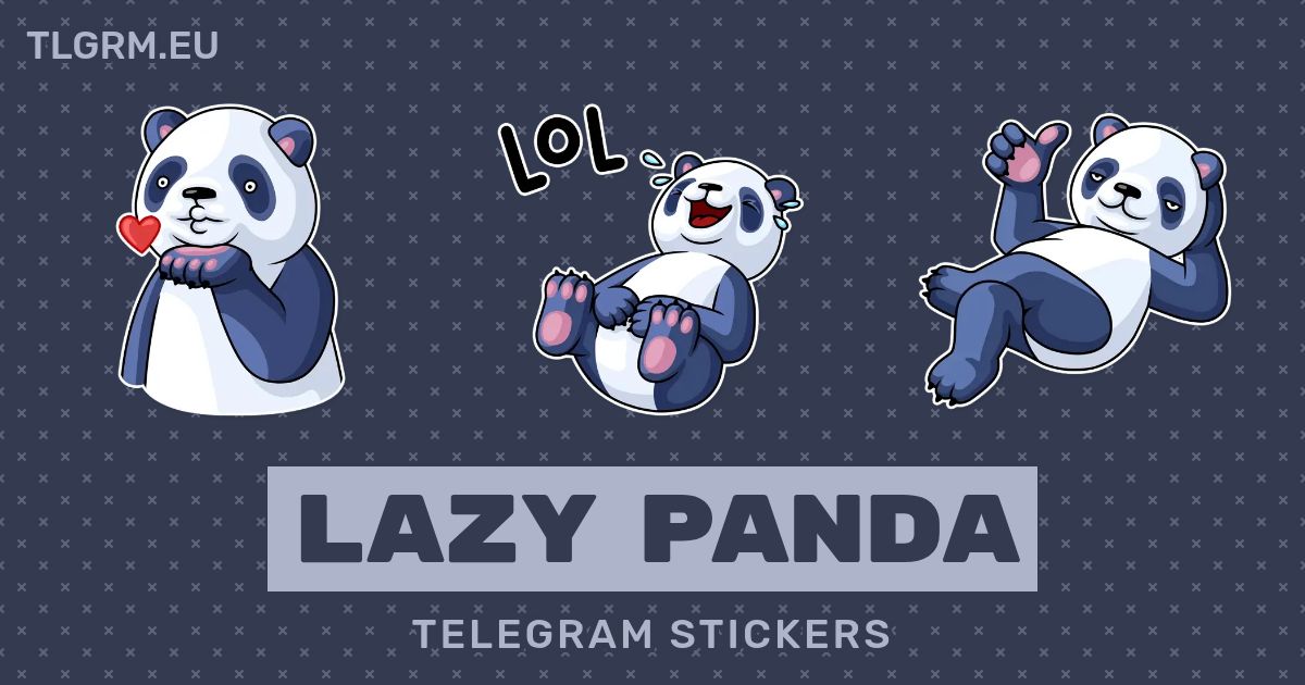 “Lazy Panda” stickers set for Telegram