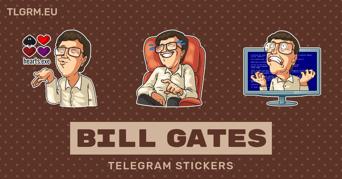 “Bill Gates” stickers set for Telegram