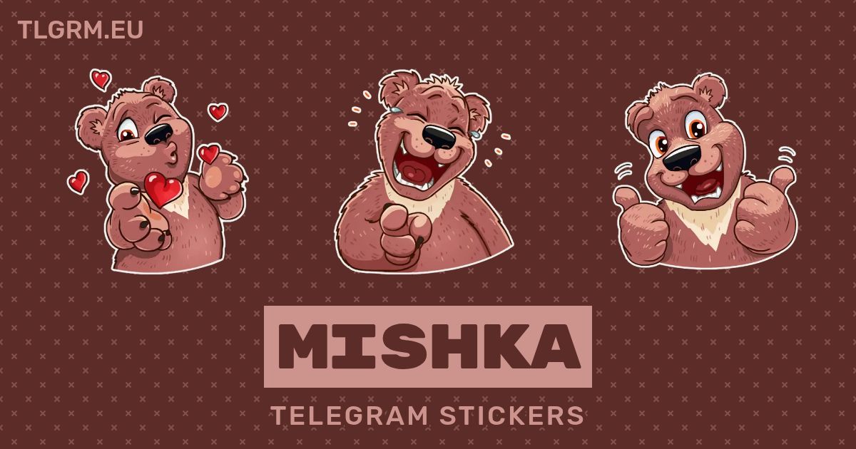 “Mishka” stickers set for Telegram