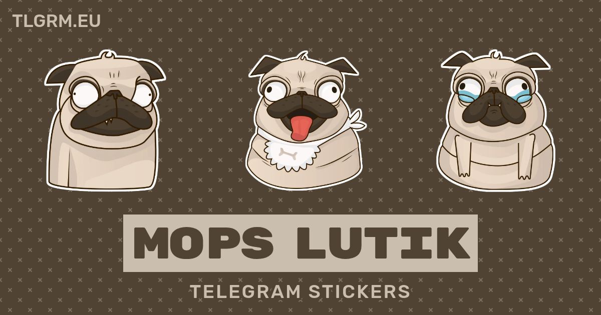 “Mops Lutik” stickers set for Telegram