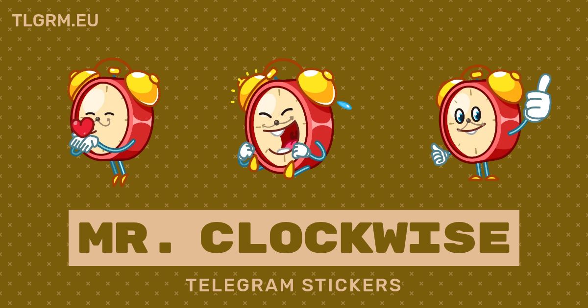 “Mr. Clockwise” animated sticker set for Telegram