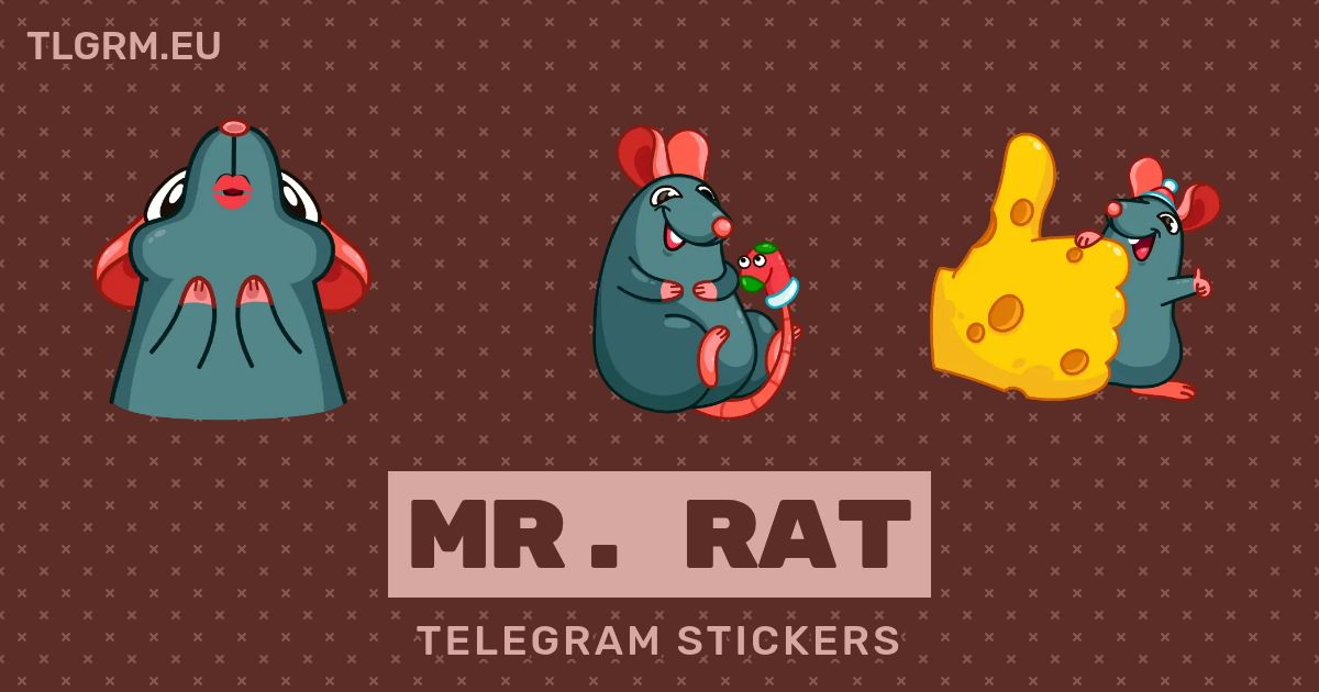“Mr. Rat” animated sticker set for Telegram